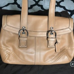 Coach | Bags | Coach Tan Leather Shoulder Bag | Poshmark
